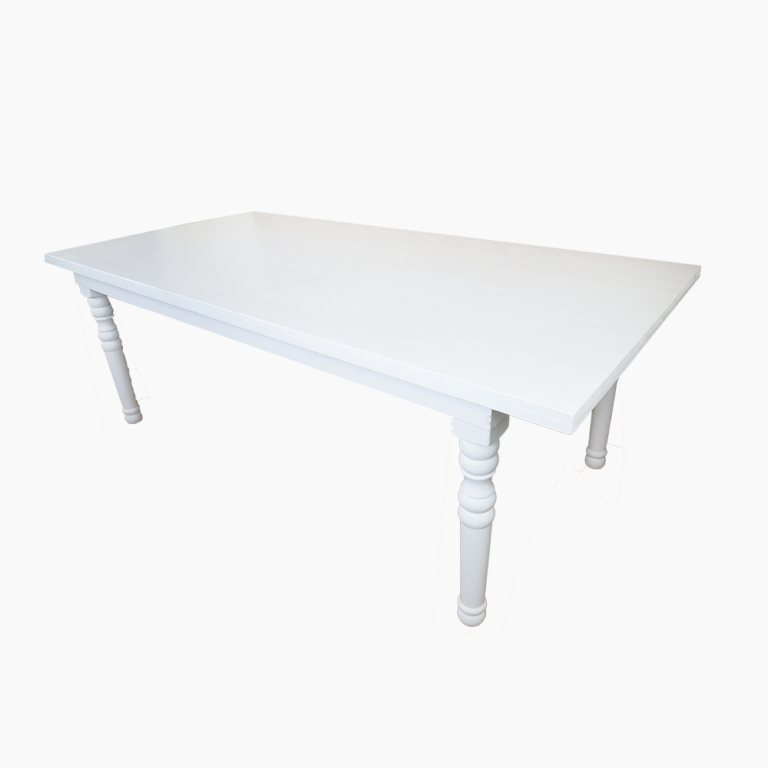 WOODEN WHITE RECTANGLE TABLE - Party Guide