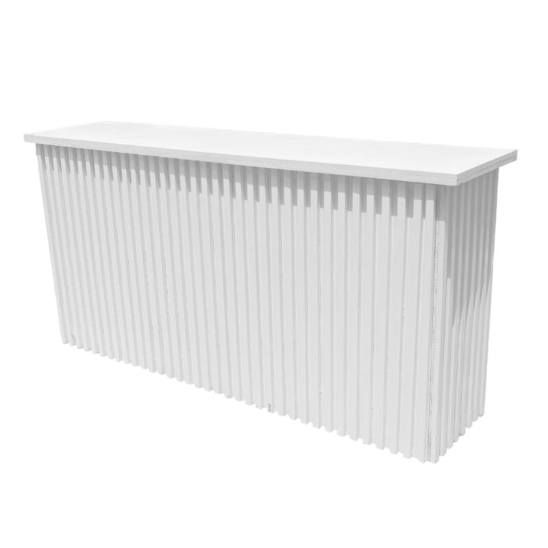 WHITE WOODEN BAR RIBBED - Party Guide